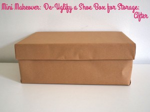 Mini Makeover: De-Uglify a Shoe Box for Storage | Style for a Happy Home
